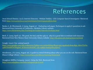 Website Evaluation Lesson | PPTX