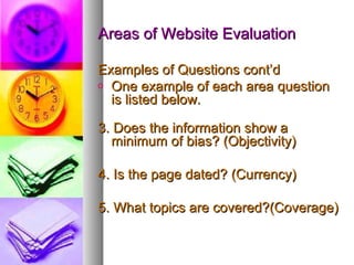 Website evaluation methods power point 2 | PPT
