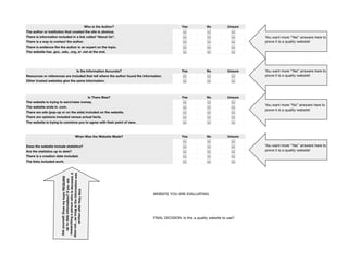 Website Evaluation Rubric | PPT