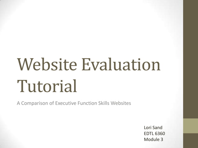 Website Evaluation Tutorial | PPTX
