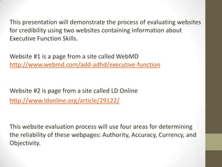 Website Evaluation Tutorial | PPTX