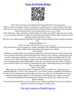 Website For Essay | PDF