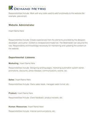 Website Governance Document | DOC