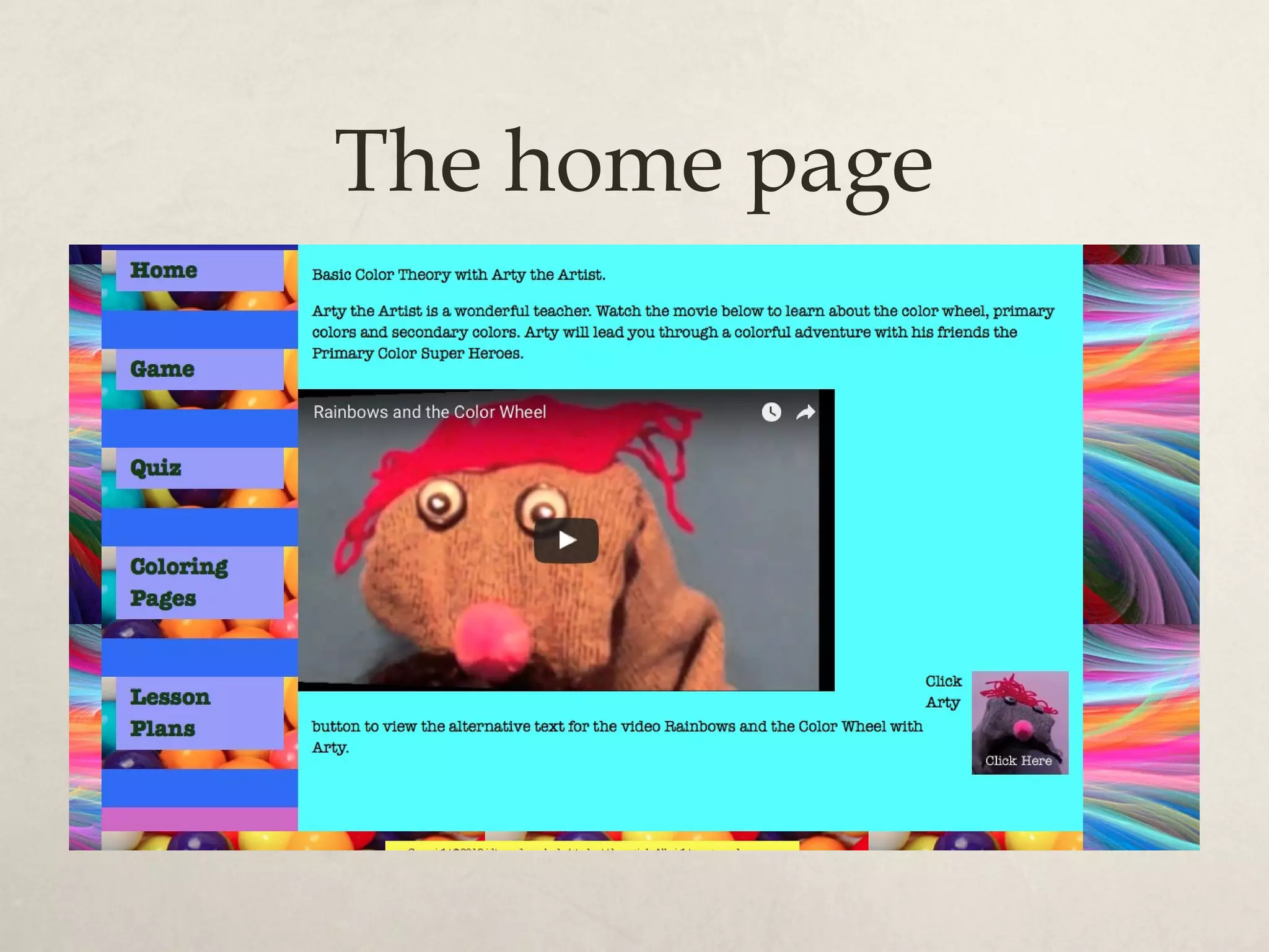 Instructional website layout. | PPT
