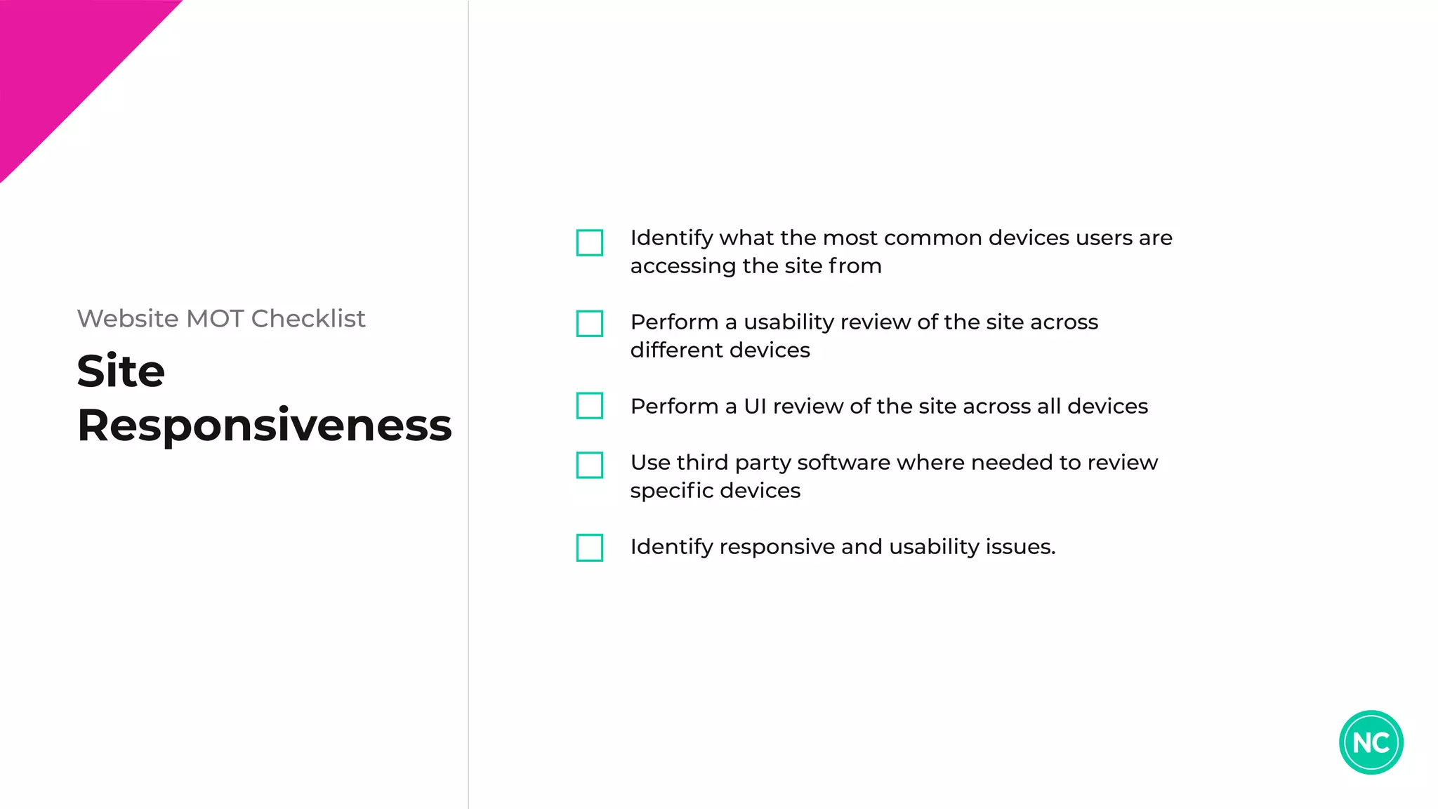 Website MOT Checklist | PPT