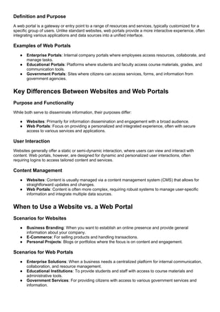 Website or Web Portal? A Comprehensive Guide to Their Differences | DOCX