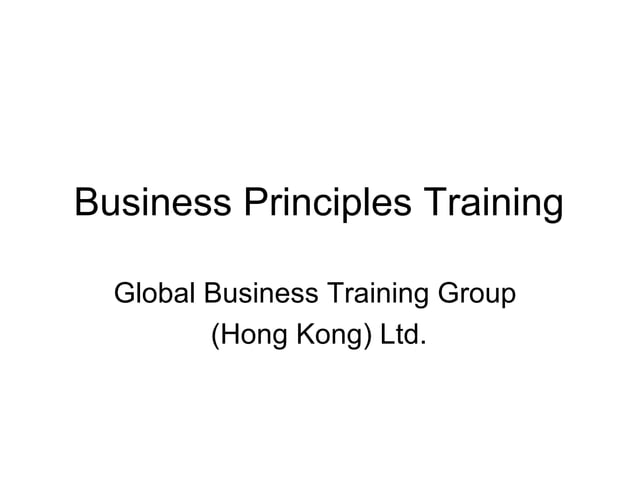 Business Principles Training | PPT