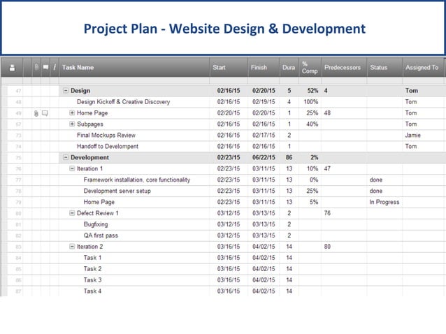 Web Project Plan for Design and Development | PPT