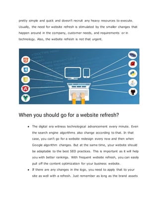 WEBSITE REFRESH V/S WEBSITE REDESIGN | PDF