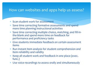 Websites and Apps for Differentiation and Assessment | PPT