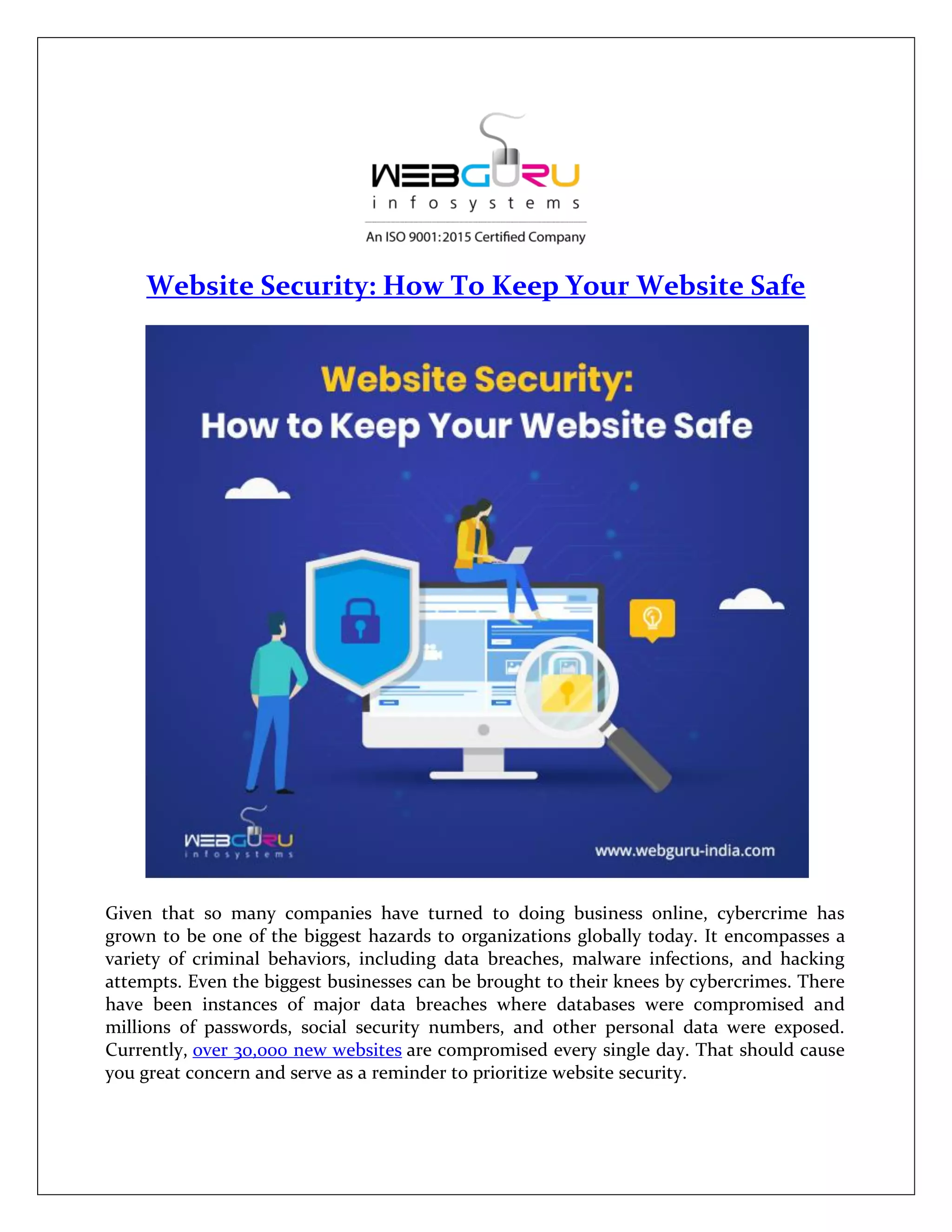 Website Security: A Guide to Defending Your Website | PDF