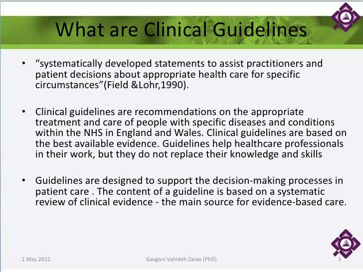 Clinical Guidelines