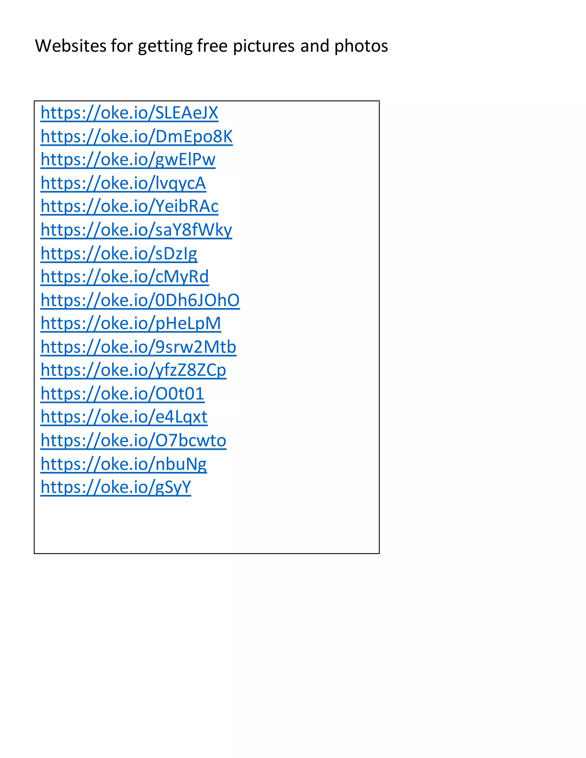 Websites for getting free pictures and photos | PDF