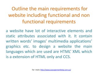 Website's functional and non functional requirements | PPTX