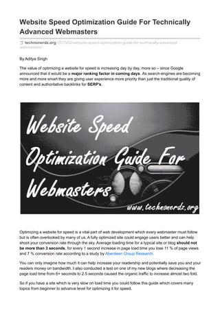 Website speed optimization guide for technically advanced webmasters | PDF | Web Design and HTML ...