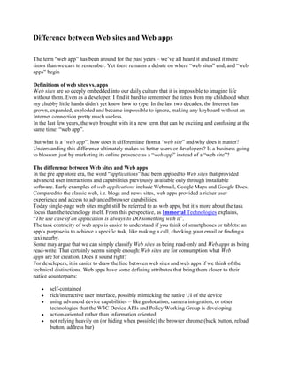 Website vs web app | PDF