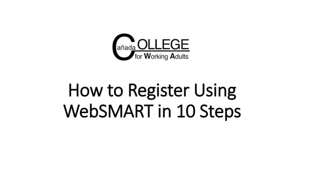 How to Register Using WebSMART in 10 Steps | PPT