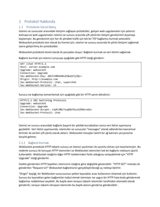 WEBSOCKET Protokolünün Derinlemesine İncelenmesi | PDF