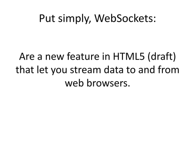 Intro to WebSockets | PPTX