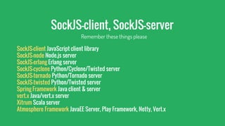 Websockets and SockJS, Real time chatting | PPT