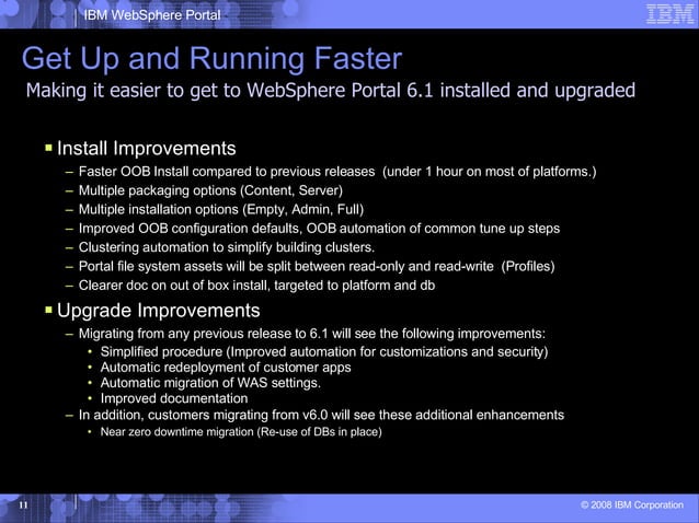 IBM WebSphere Portal 6.1 Preview - What's New | PPT