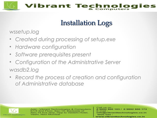 Websphere - Introduction to logs and configuration | PPT