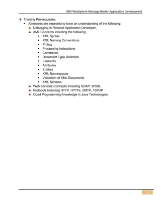 WebSphere Message Broker Training Agenda | PDF