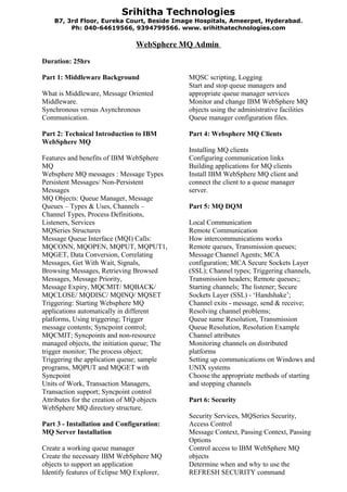 WebSphere MQ Admin Classroom Training | PDF