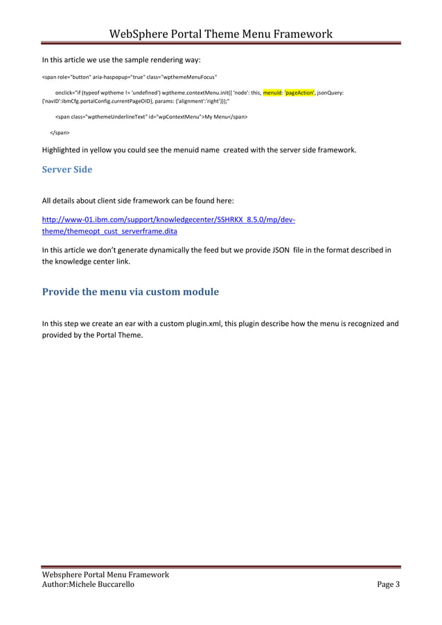 Websphere portal theme menu framework | PDF