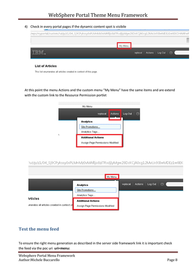 Websphere portal theme menu framework | PDF