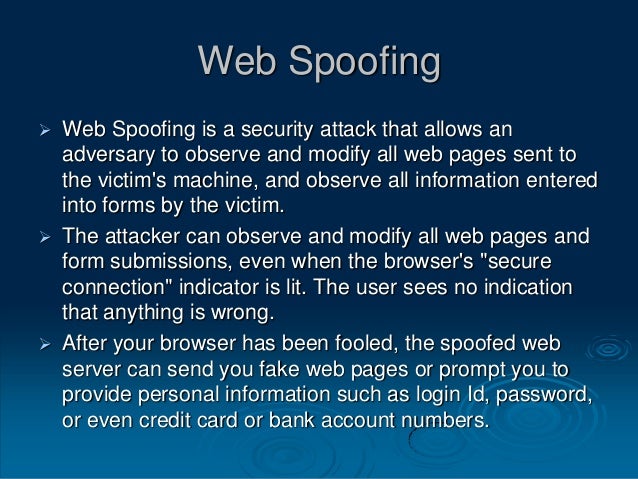 Web spoofing hacking