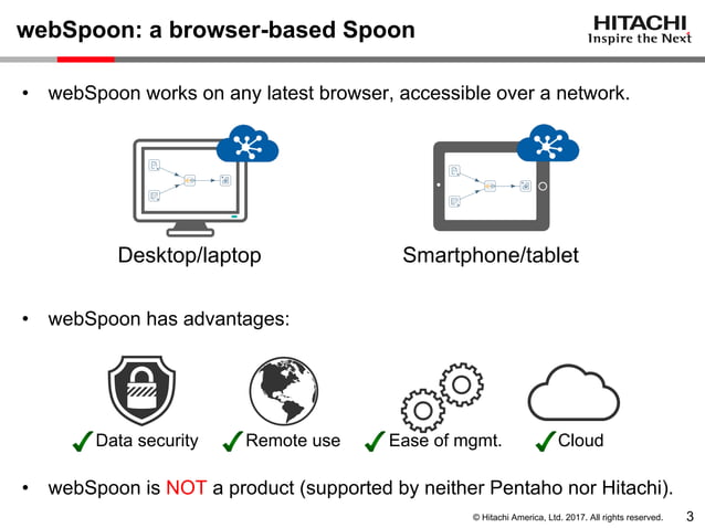 Overview of webSpoon @ Pentaho Bay Area Meetup | PDF