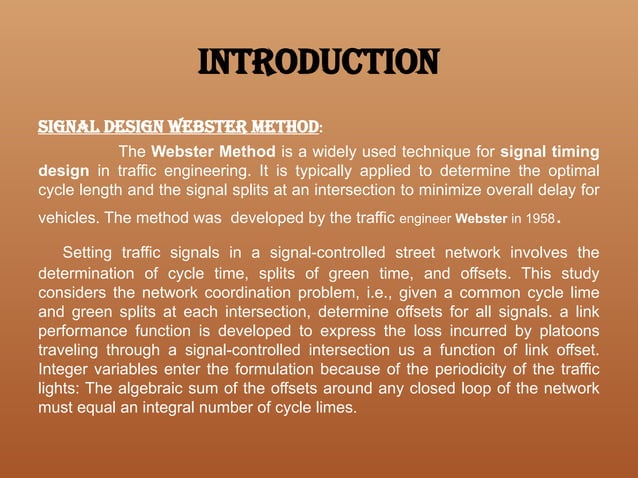 webster method of traffic signal design.pptx
