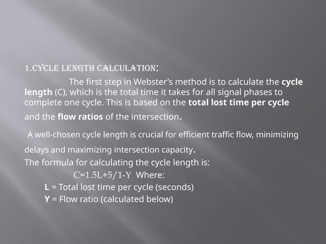 webster method of traffic signal design.pptx