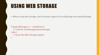 HTML5 Web storage | PPT