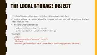 HTML5 Web storage | PPTX