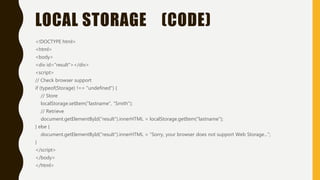 HTML5 Web storage | PPT