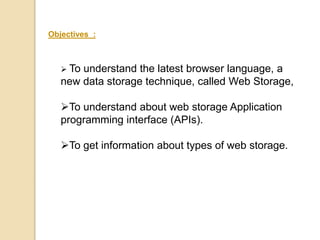 Web storage | PPTX