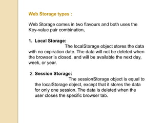 Web storage | PPTX