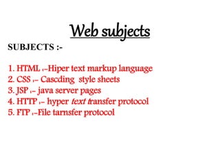 Web subjects | PPT