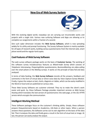 Web survey software | PDF | Computer Software and Applications | Computing