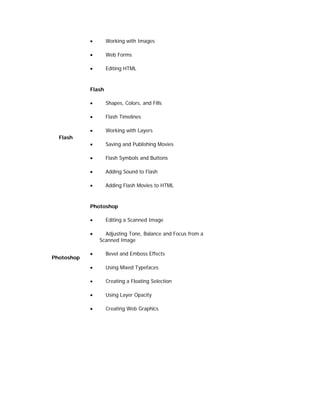 Web designing syllabus | PDF