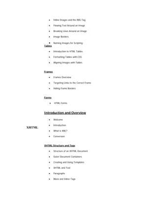 Web designing syllabus | PDF