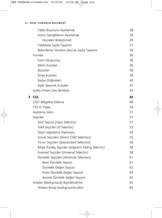 Web Tasarim Icindekiler | PDF