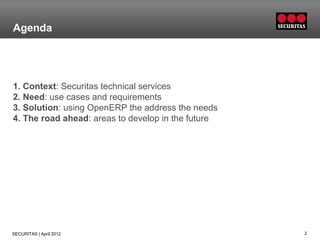 Service Management at Securitas using OpeneERP | PDF