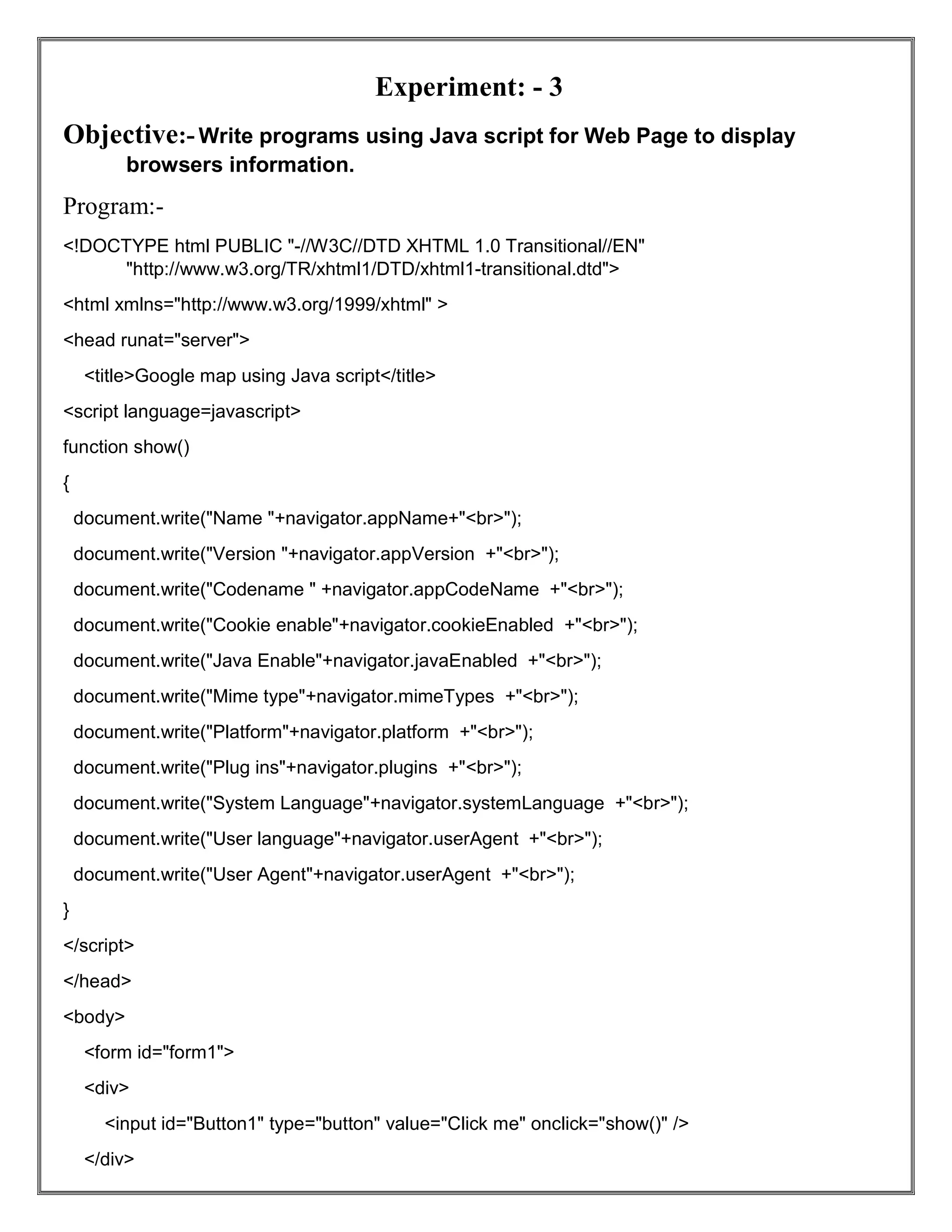 Web Technology Lab files with practical | PDF