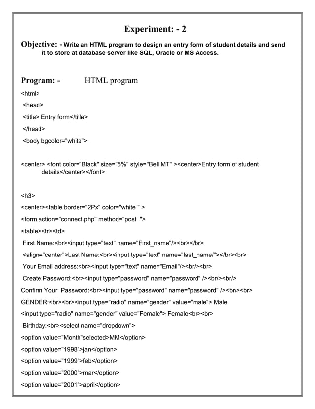 Web Technology Lab files with practical | PDF