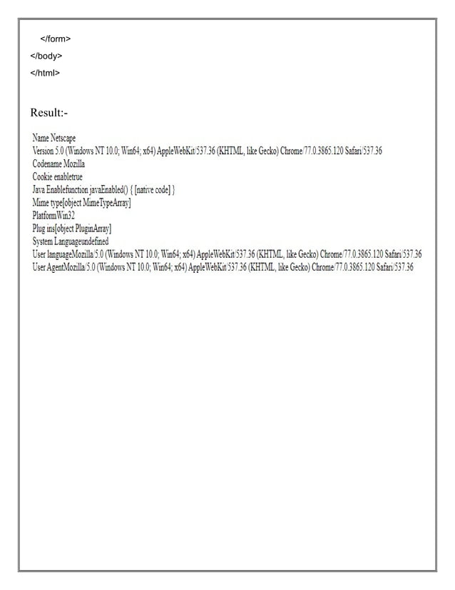 Web Technology Lab files with practical | PDF