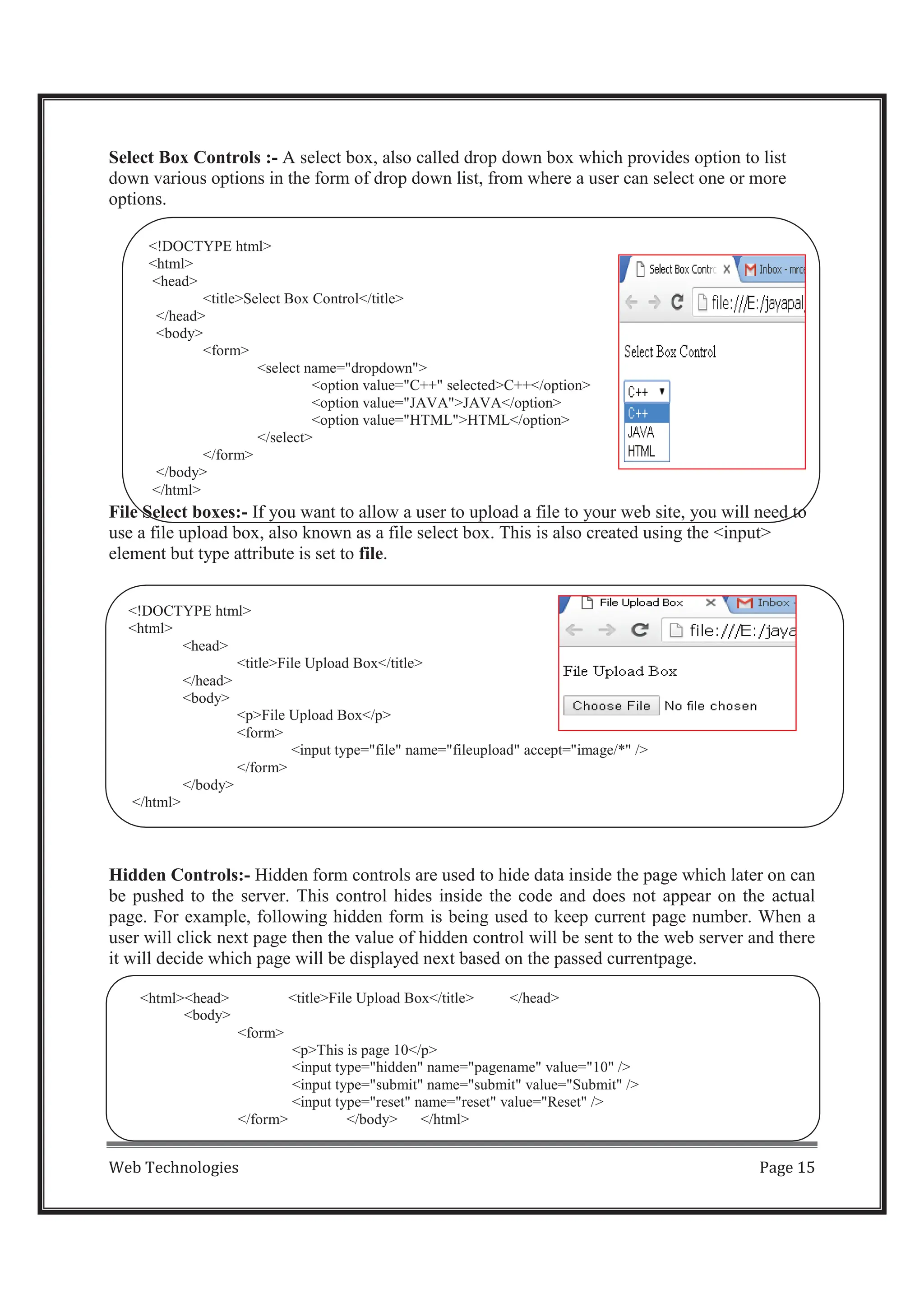 Web Technologies for website and portfolio and project website | PDF
