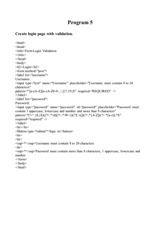 Web Technology Lab File | DOCX